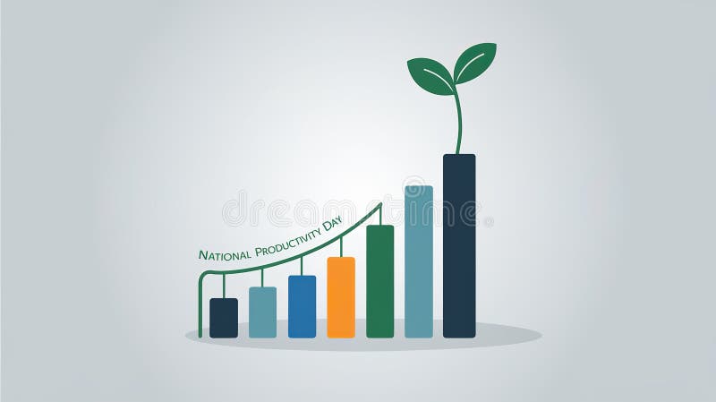 Illustration of National Productivity Day Concept with Growth Chart and ...