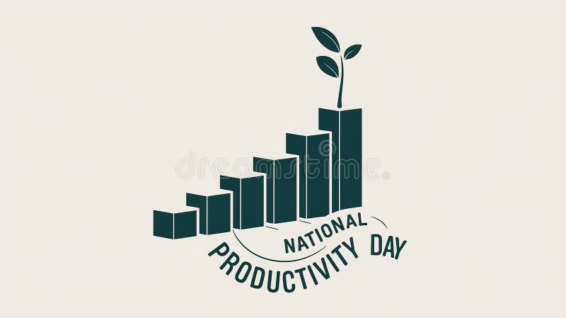 Illustration of National Productivity Day Concept with Growth Chart and ...