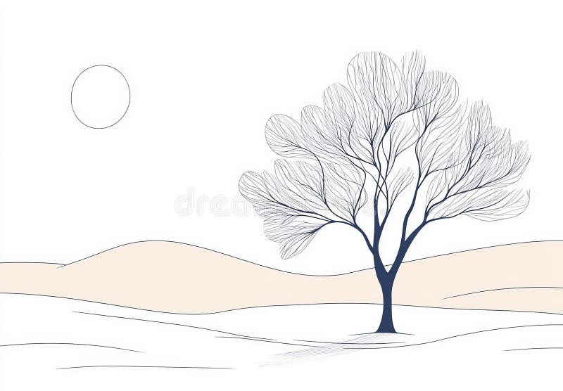 An Illustration of Nature S Trees in Continuous Line Stock Photo ...