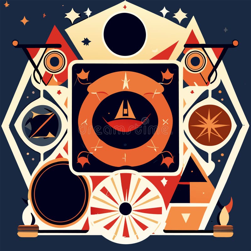 Illustration of a Nautical Theme with a Compass and a Ship Generative ...