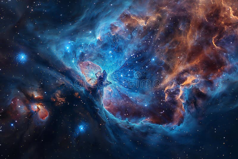 The Nebula Has Been Placed in the Blue Light, High Quality, High ...