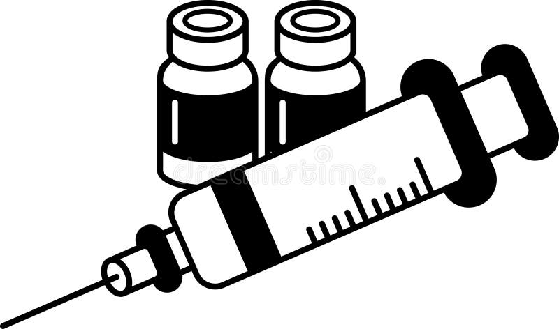 Illustration of a Needle is Next To Two Bottles of Botox Stock Vector ...