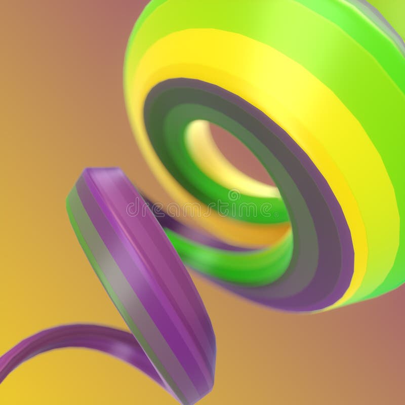 Illustration of Neon Color Helix with Depth of Field Effect. 3d ...