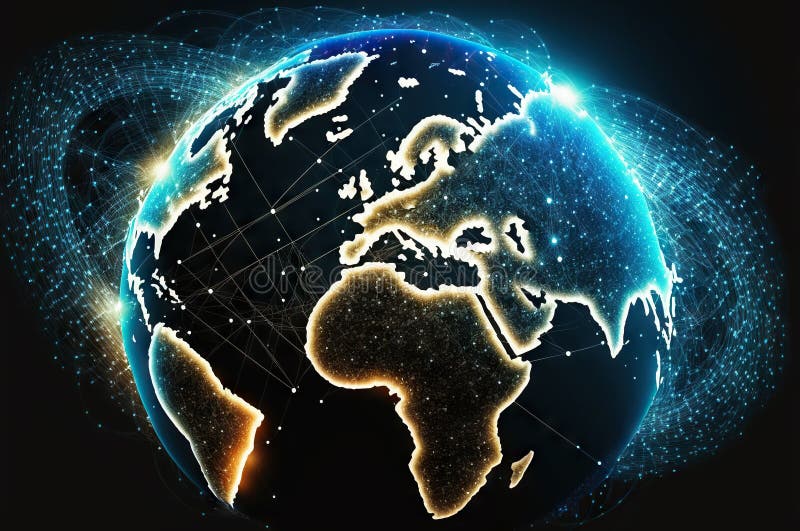 Illustration of the Neon Earth Stock Illustration - Illustration of ...