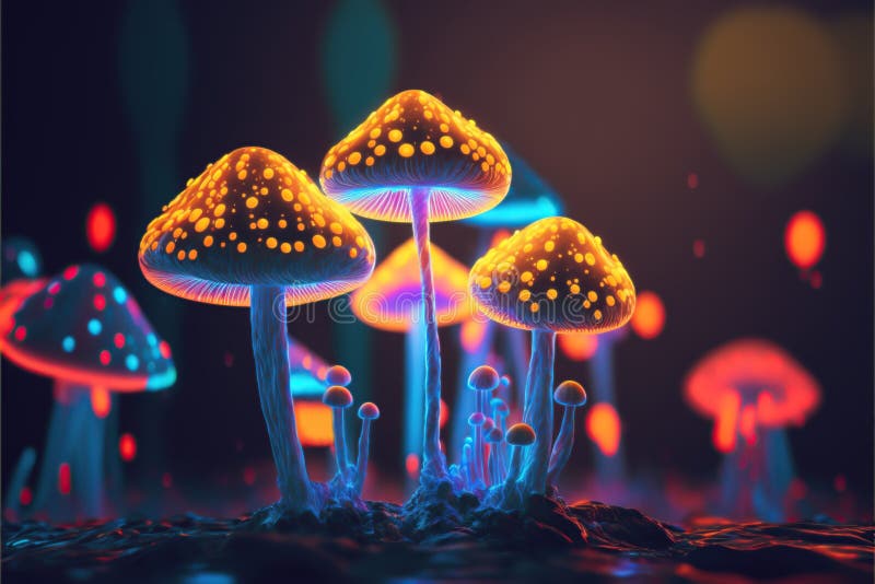 Fluorescent Fungus Stock Illustrations – 342 Fluorescent Fungus Stock ...