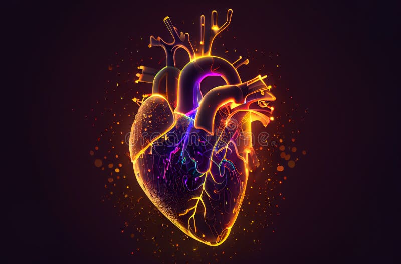 Illustration of the Neon Heart Stock Illustration - Illustration of ...
