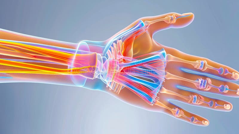 An Illustration of the Nerves of the Hand Stock Illustration ...