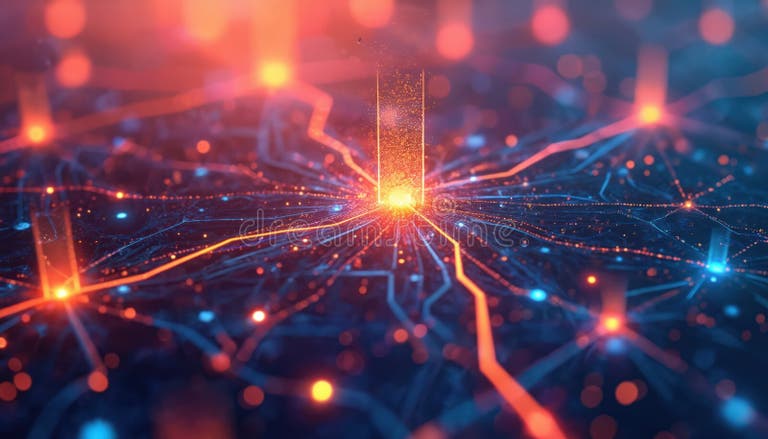 Illustration of Network Digital Information Technology. Abstract Design ...