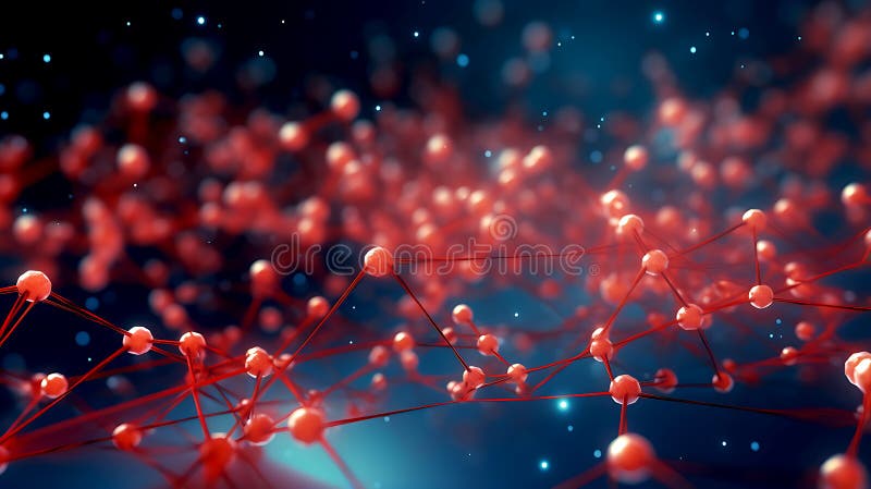 An Illustration of a Network of Molecules, Forming a Chain-like ...