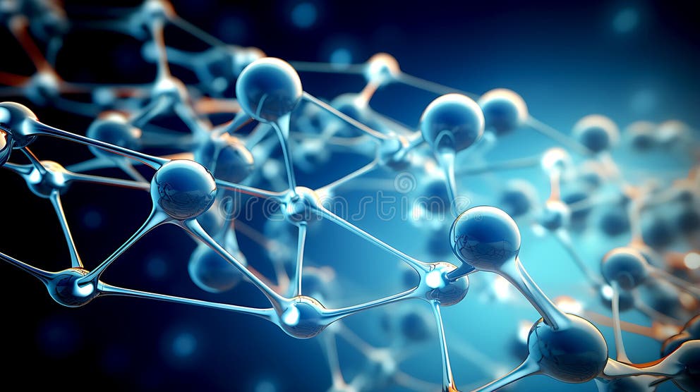 An Illustration of a Network of Molecules, Forming a Chain-like ...