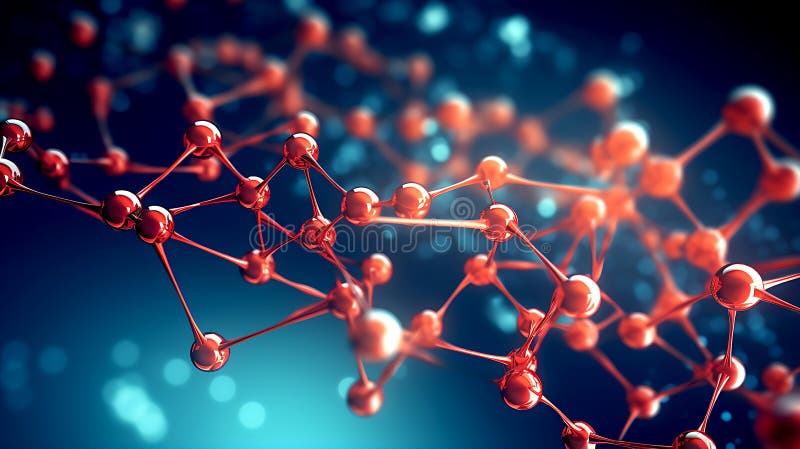 An Illustration of a Network of Molecules, Forming a Chain-like ...
