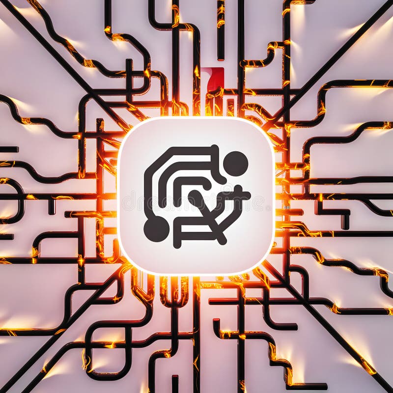 Illustration of Network Node Icon on White Background. it Shows the ...