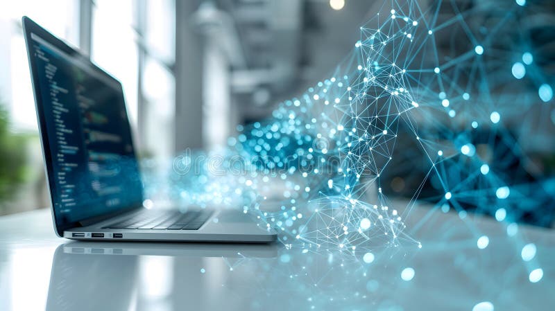 Illustration of Neural Links and AI Technology Concept Stock ...