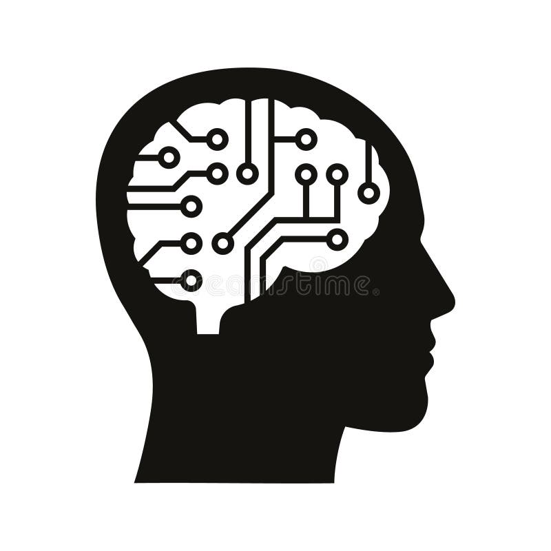 Illustration of Neural Network in Human Brain Icon Design. Stock Vector ...