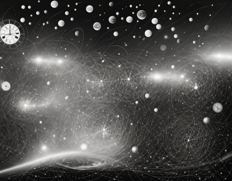 Illustration of a Neural Network of Time, Infinity. Stock Illustration ...