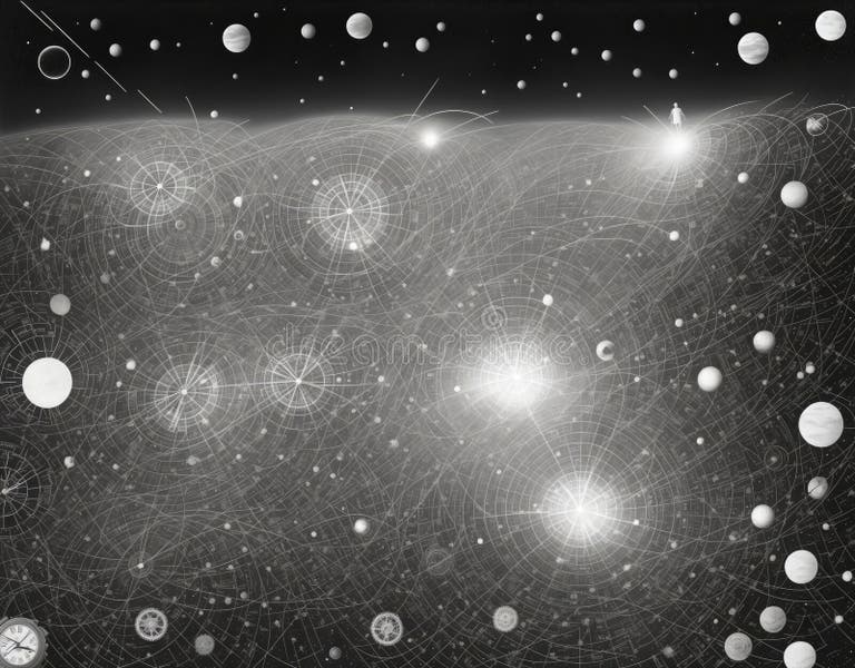 Illustration of a Neural Network of Time, Infinity. Stock Illustration ...