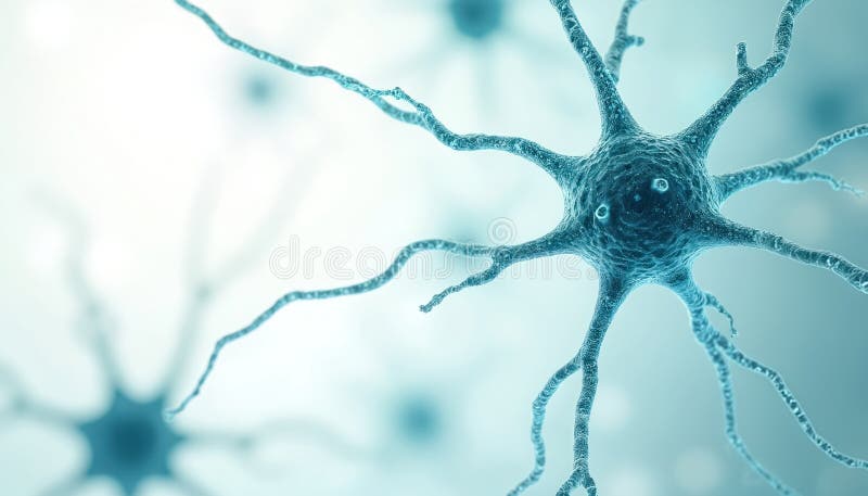 Blue Neuron Cell Model Stock Illustrations – 602 Blue Neuron Cell Model ...