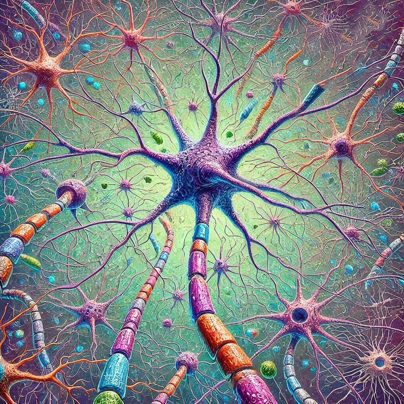 Illustration of Neurons, Highlighting Their Complex Structure with ...