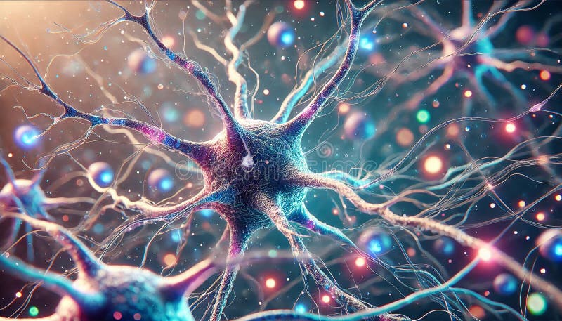 Illustration of Neurons, Highlighting Their Complex Structure with ...
