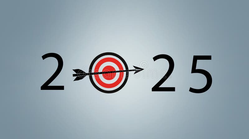 Illustration of New Year 2025 and with Target Stock Illustration ...