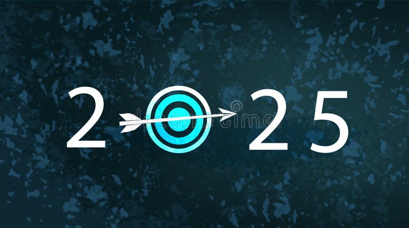 Illustration of New Year 2025 and with Target Stock Illustration ...