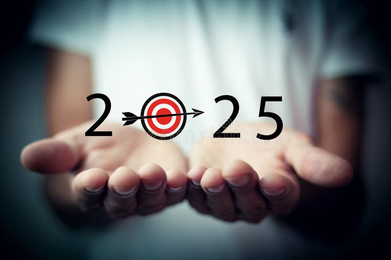 Illustration of New Year 2025 and with Target Stock Illustration ...
