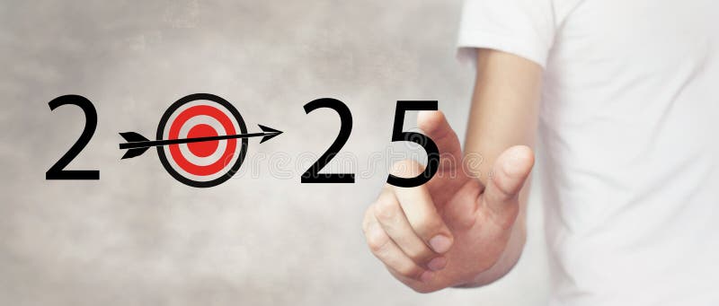 Illustration of New Year 2025 and with Target Stock Illustration ...
