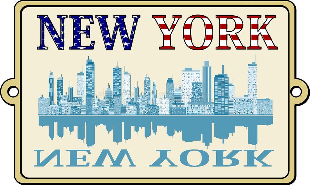 New York label stock vector. Illustration of panoramic - 30180328