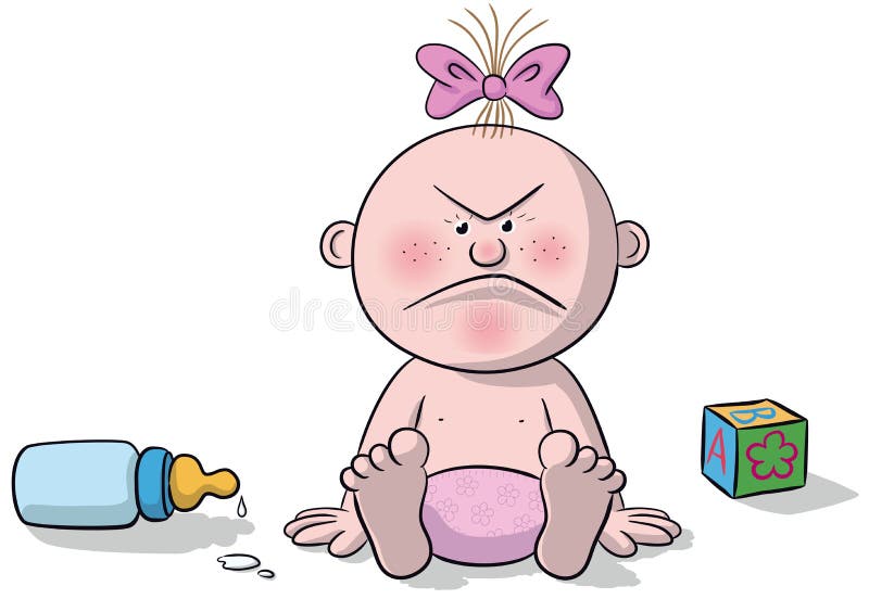 Illustration of Newborn Baby Angry Stock Vector - Illustration of ...