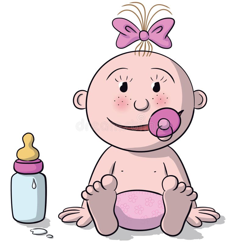 Illustration of Newborn Baby Stock Vector - Illustration of diapers ...