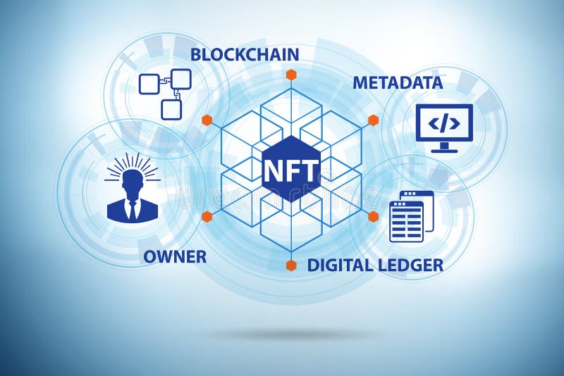 Illustration of NFT - Non-fungible Token Stock Illustration ...