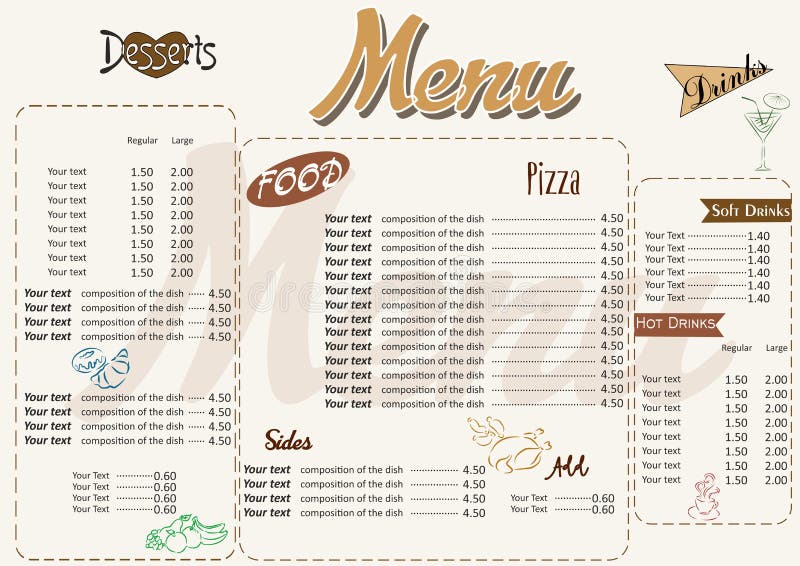 The Illustration with Nice Menu in Retro Style Stock Vector ...