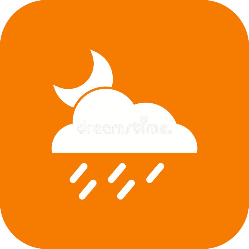 Illustration Night Rain Icon for Personal and Commercial Use. Stock ...