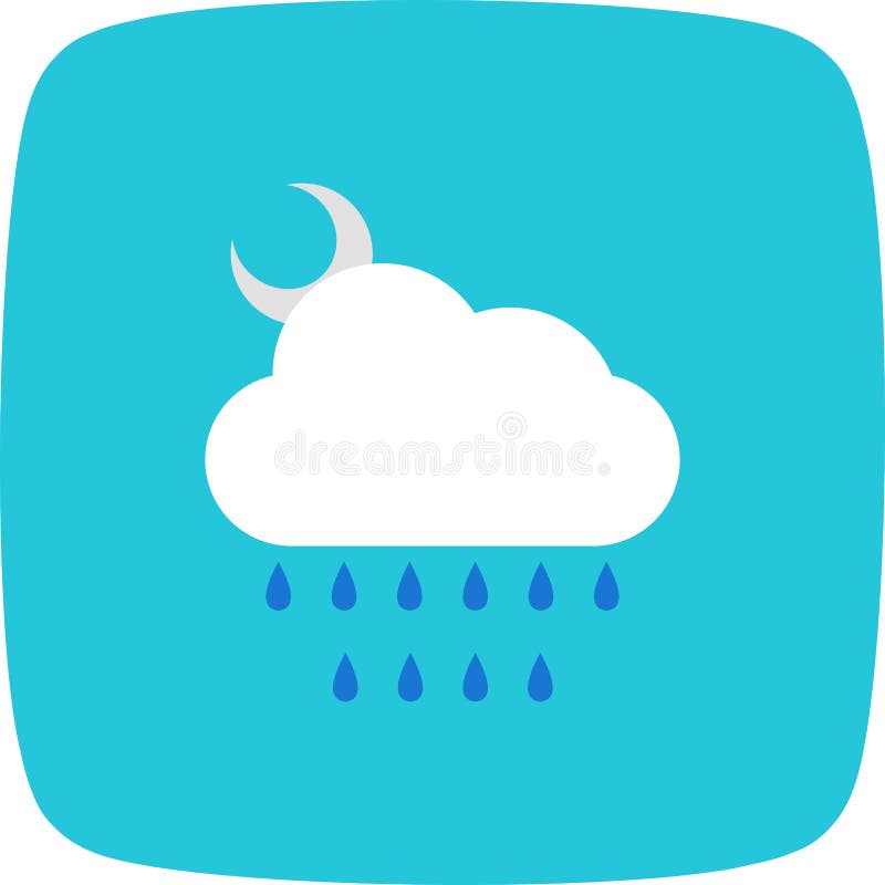 Illustration Night Rain Icon for Personal and Commercial Use.. Stock ...