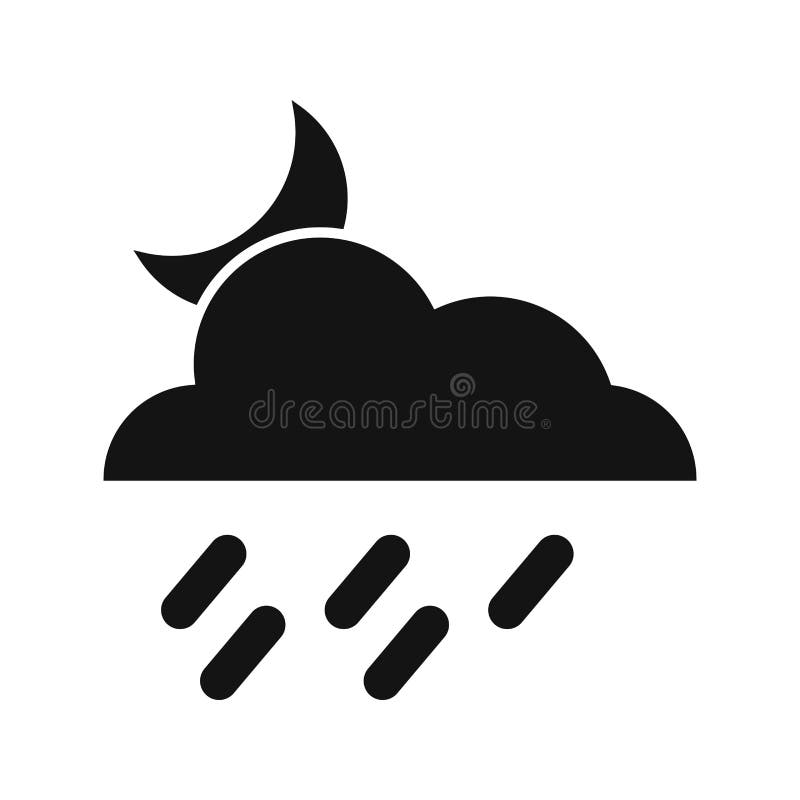 Illustration Night Rain Icon for Personal and Commercial Use.. Stock ...