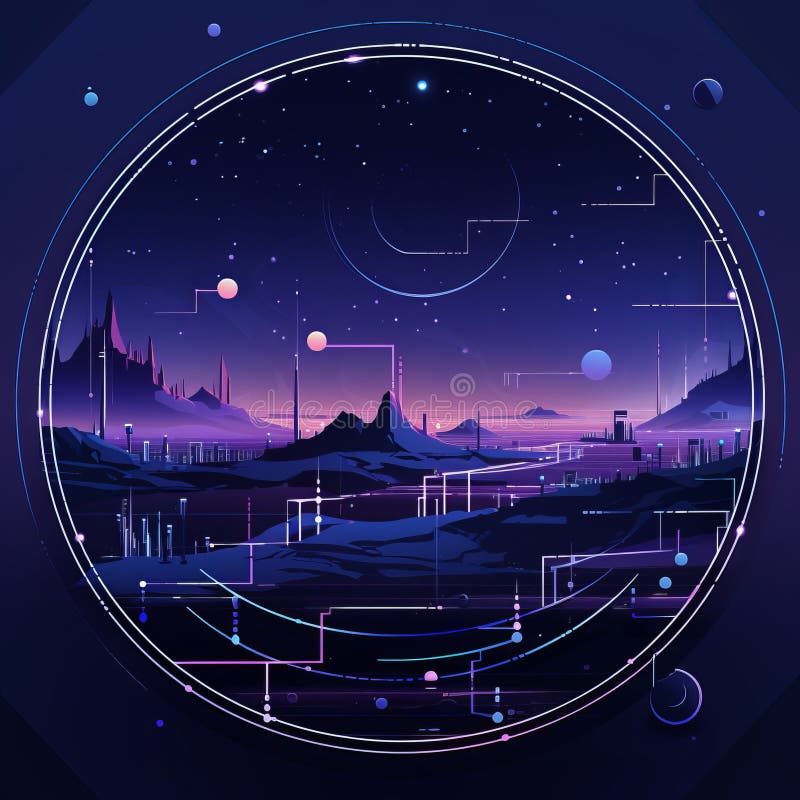 An Illustration of the Night Sky with Planets and Stars Stock ...