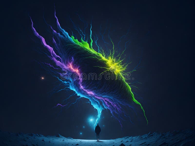 Night space rift stock illustration. Illustration of fireworks - 277442046