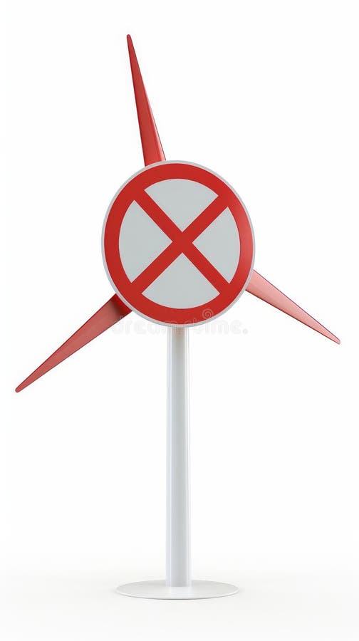 Illustration of a No WindPowered Playthings Sign on a Plain White ...