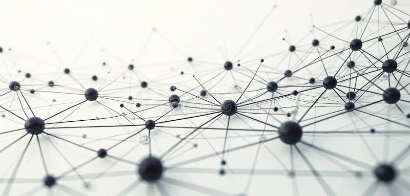 Illustration of Nodes Connecting. Abstract Geometric Line Art Intricate ...