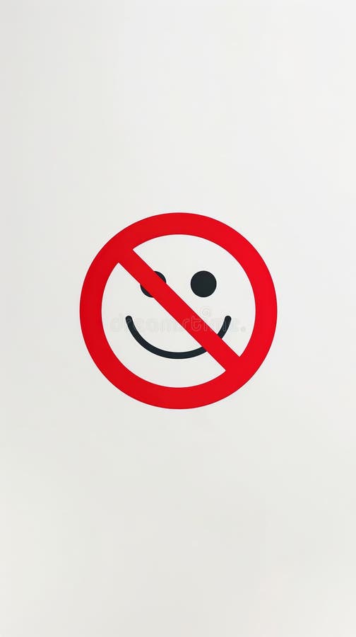 Illustration of a Nosmiling Symbol Accompanied by the Words Smiling ...