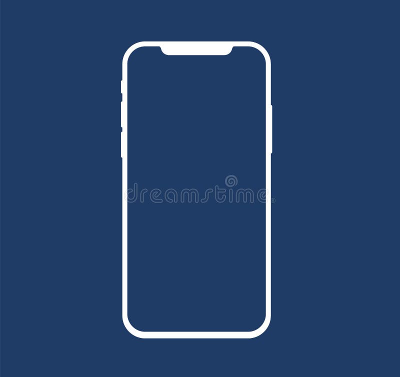 Illustration Notch White Minimal Smartphone Device Mockup Isolated ...