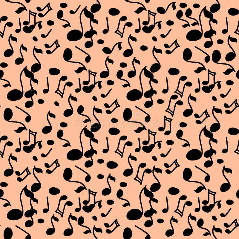 Illustration Note. Background on a Musical Theme. Seamless Pattern ...