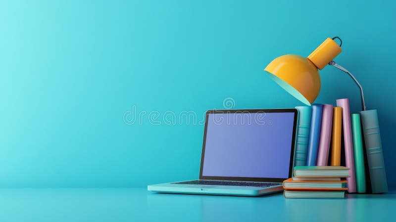 An Illustration of a Notebook with an Online Education Application on a ...