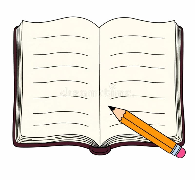 Illustration Notebook Open Isolated White Background for Study Game ...