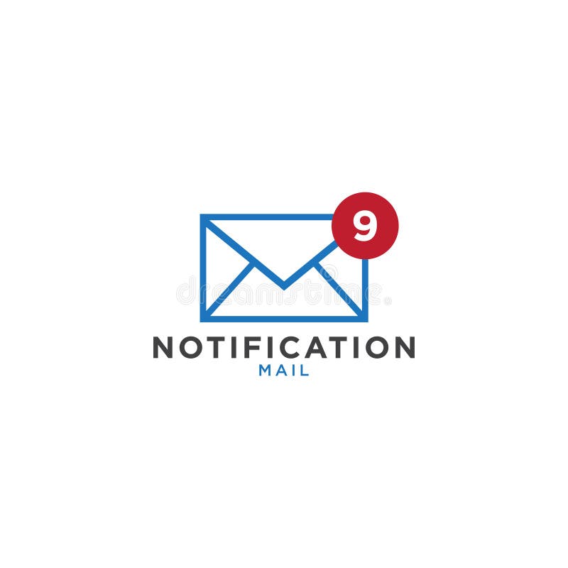 Notification Mail Graphic Design Template Stock Vector - Illustration ...