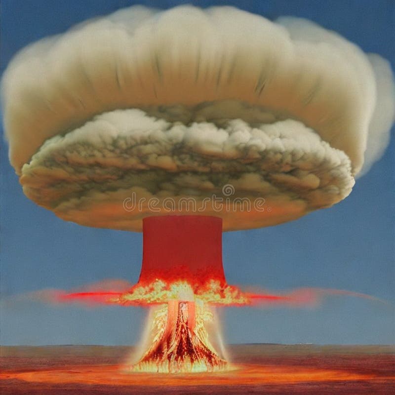Nuclear Explosion by Generative AI Stock Illustration - Illustration of ...