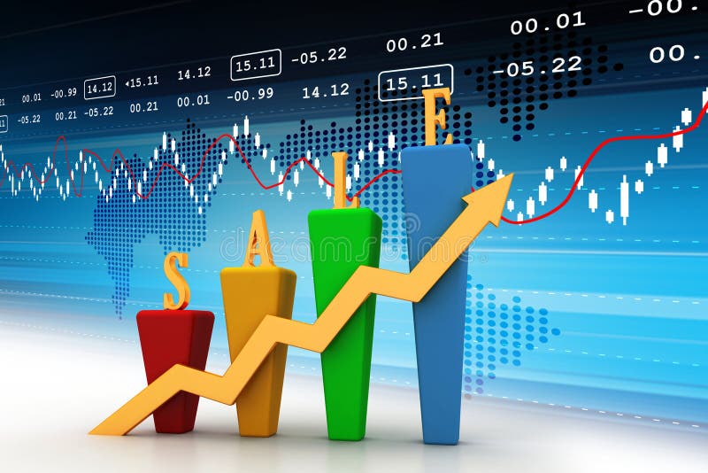 Le Graphique De La Croissance De Ventes Illustration Stock ...