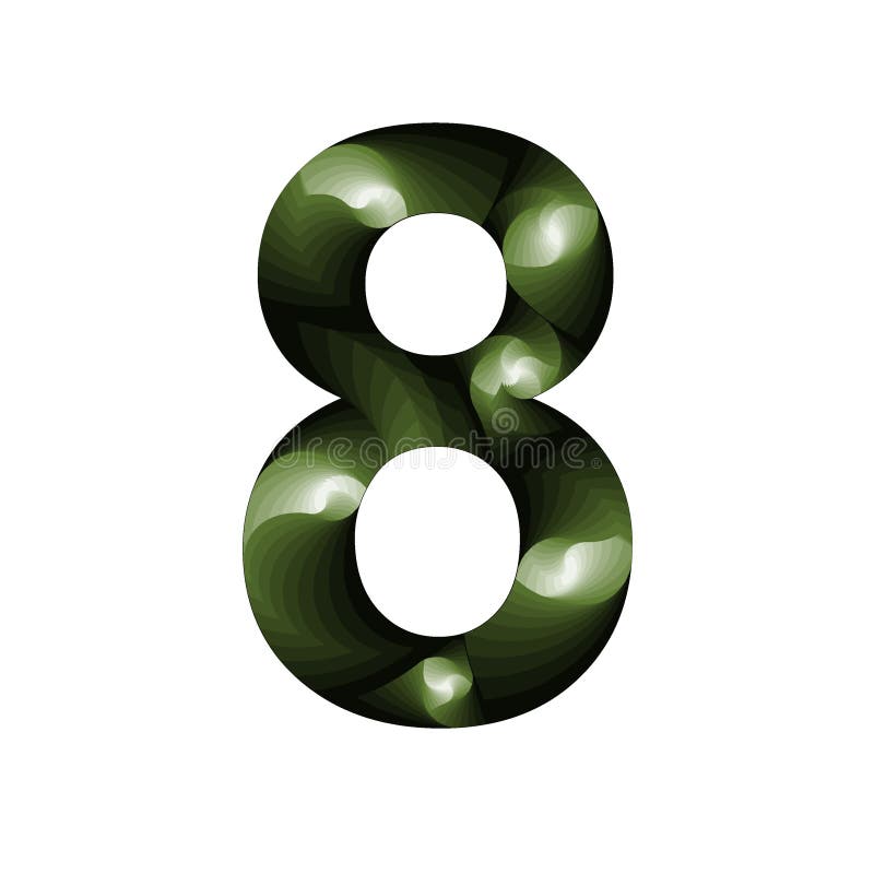 Illustration with the Number 8 in Abstract Style and Green Gradient ...
