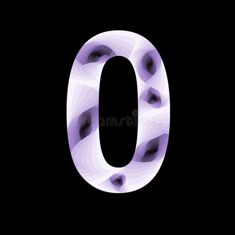 Illustration with the Number 0 in Abstract Style and Purple Gradient ...