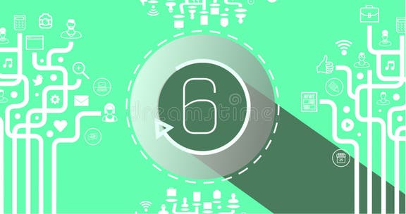 Illustration of 6 Number in Circle with Loading Arrow and Application ...